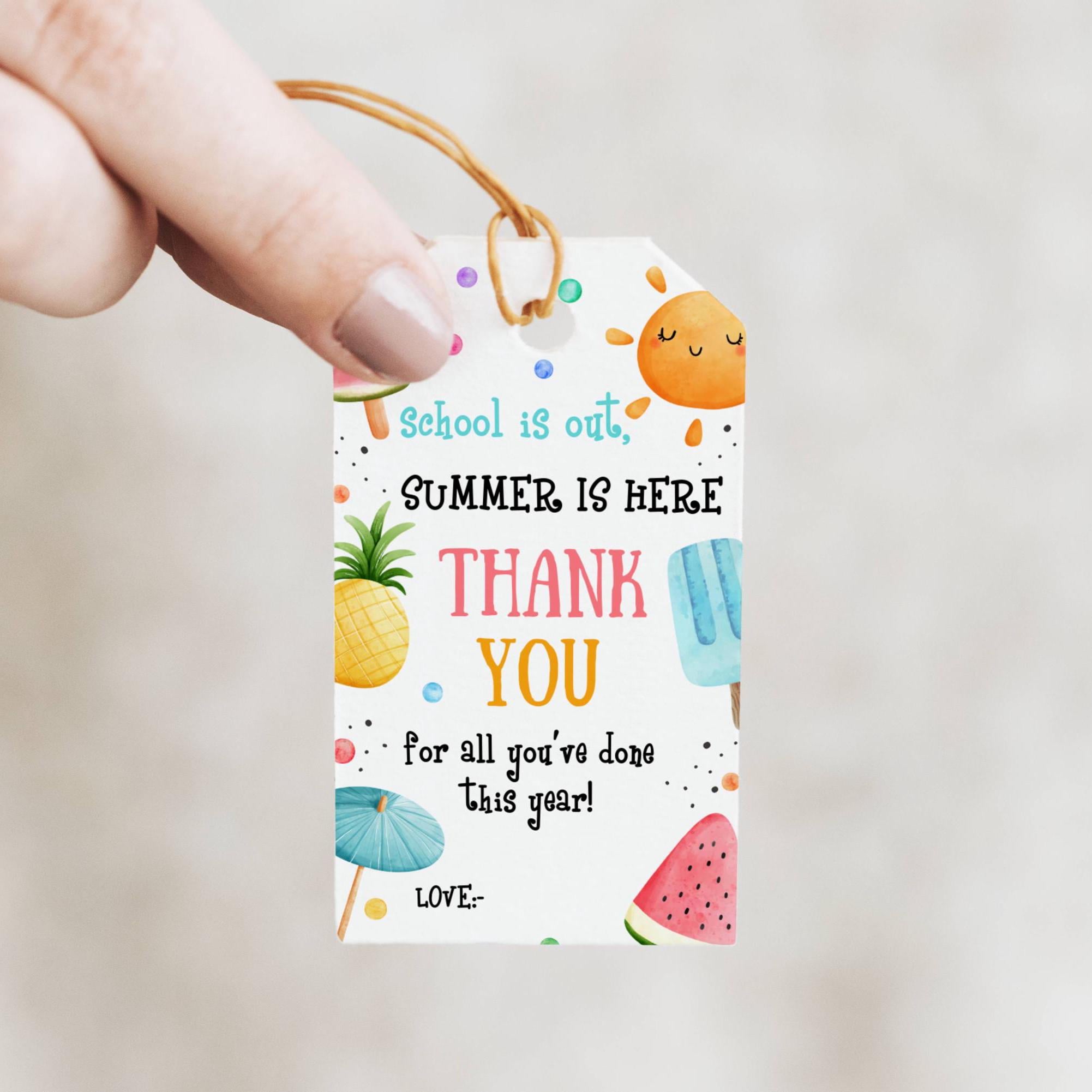 EDITABLE Summer Teacher Appreciation Gift Tag Template, Sun Thank You ...