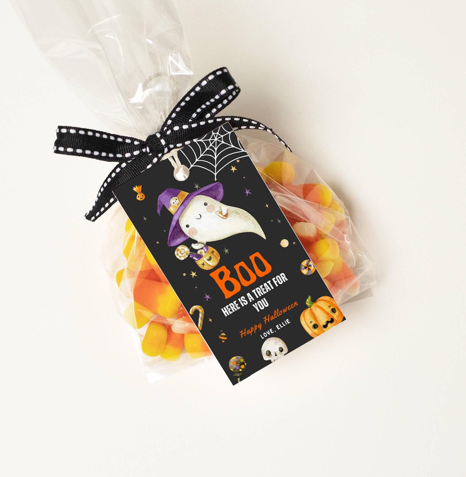 EDITABLE Halloween Favor Tag Template, Boo Gift Tags, Trick or Treat ...