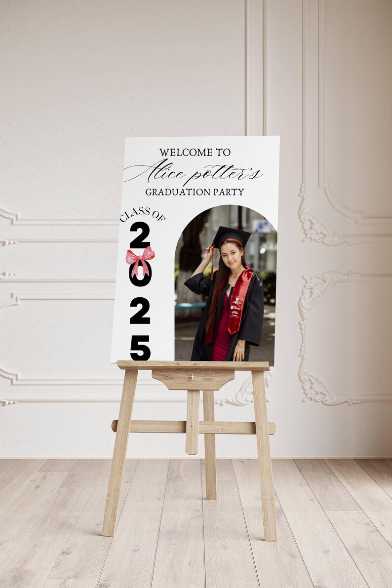 EDITABLE Class of 2025 Graduation Party Welcome Sign Canva Template ...