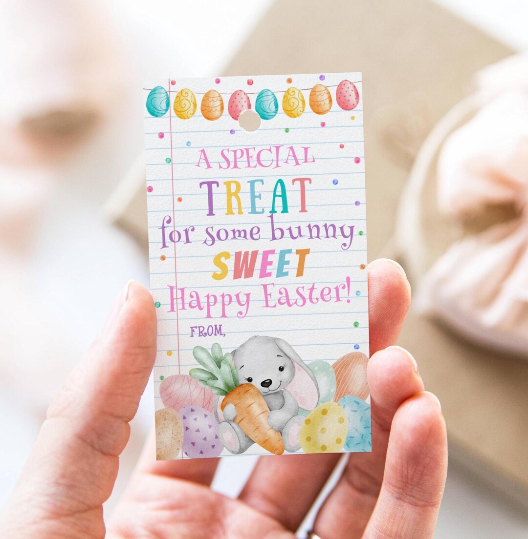 EDITABLE Treat for Someone Sweet Easter Gift Tag, Easter Basket Gift ...