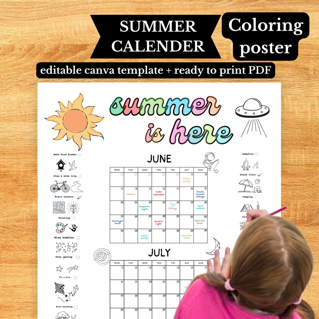 Printable Summer Countdown Poster, 2024, Summer Countdown, Summer ...