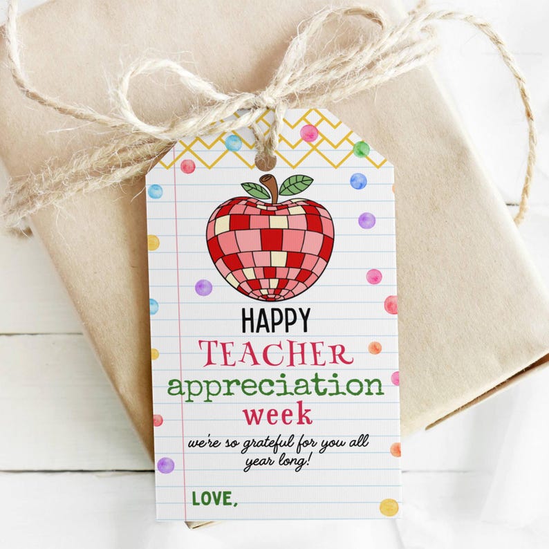 EDITABLE Teacher Appreciation Week Gift Tags Thank You Teacher Gift Tag ...