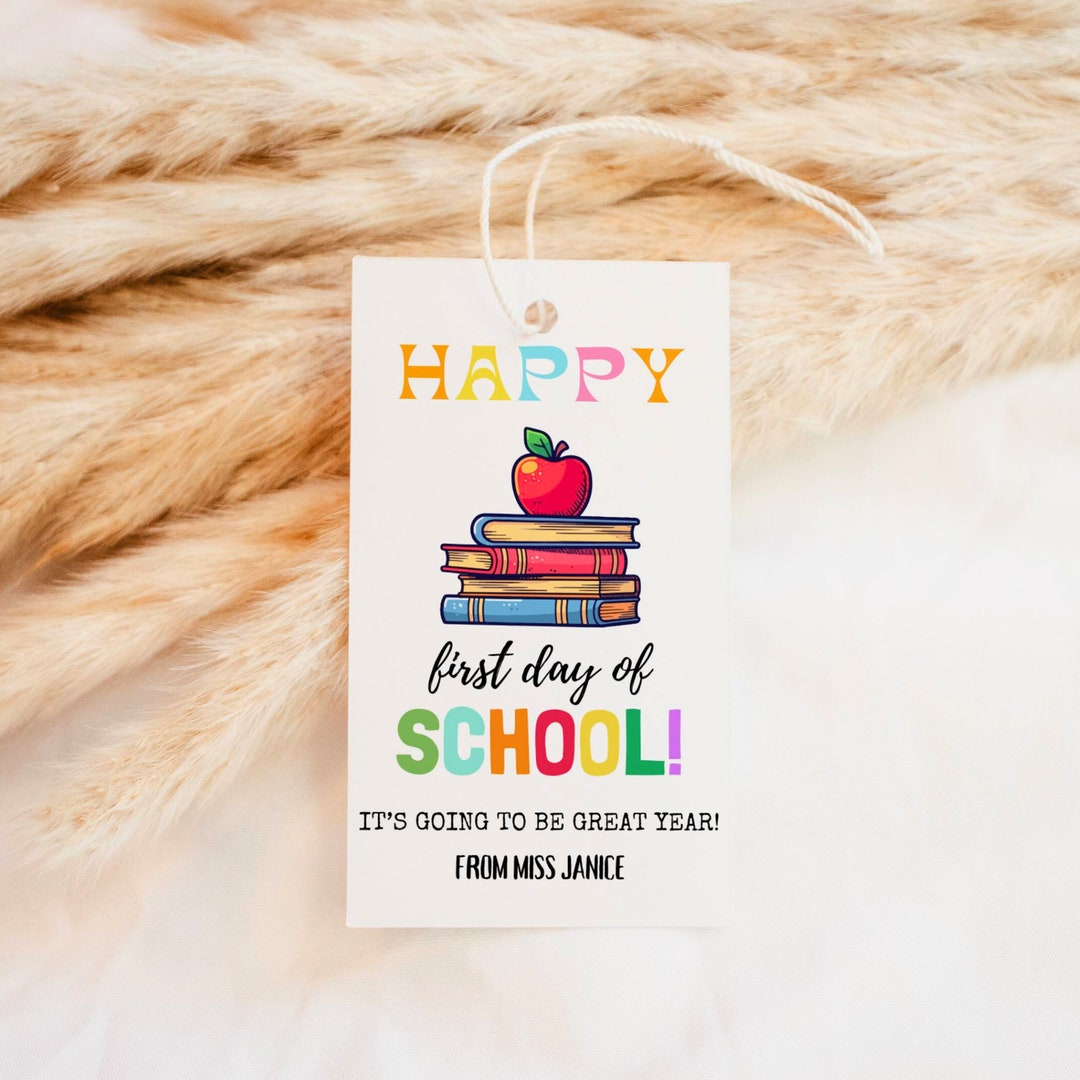 EDITABLE Back to School Gift Tag Template Printable Rainbow First Day ...