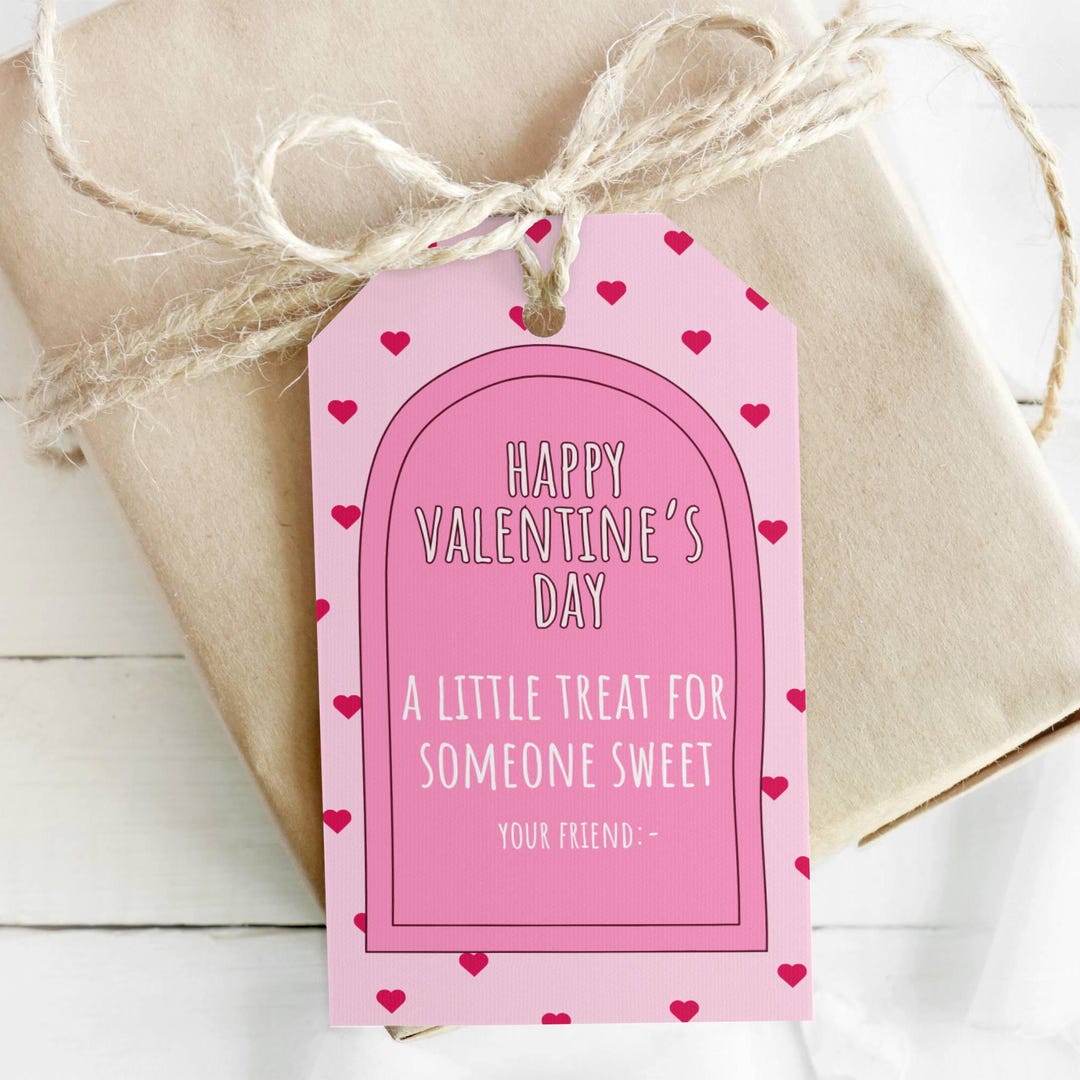 EDITABLE Valentines Day Gift Tags, Classroom Favor Valentine's Day ...