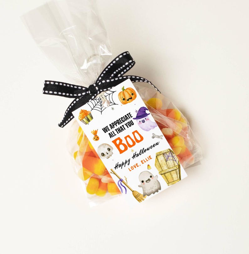 EDITABLE Teacher Appreciation Halloween Gift Tags Thank You Teacher ...