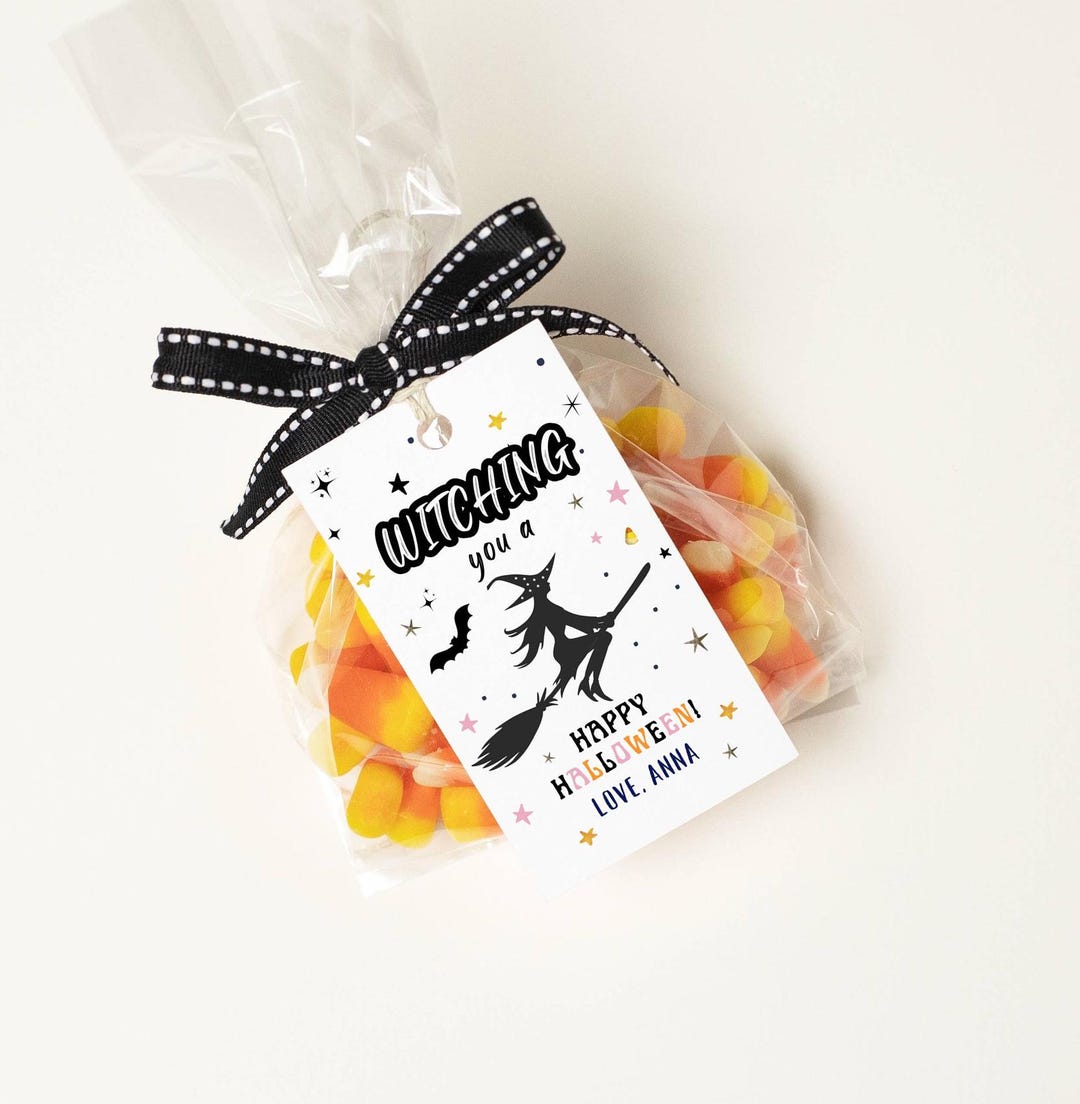 Editable Witch Halloween Gift Tag, DIY Appreciation (digital Download ...