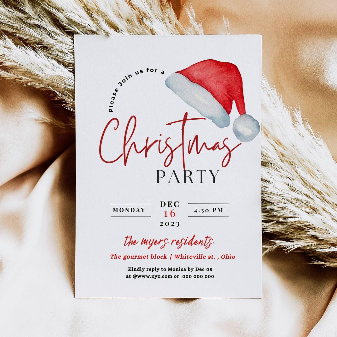 EDITABLE Christmas Party Invitation Christmas Party Invite Christmas ...