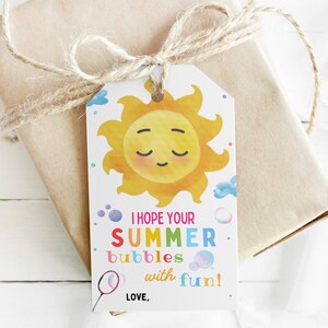 EDITABLE Hope Your Summer Bubbles With Fun Gift Tag Template Printable ...