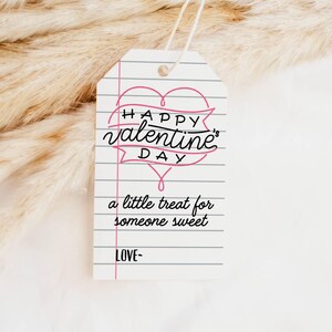 EDITABLE Valentines Day Gift Tags, Classroom Favor Valentine's Day ...