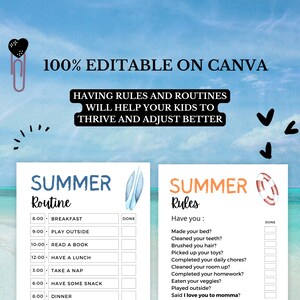 Printable SUMMER Planner 2025 Bundle, Editable Summer Calendar, Summer ...