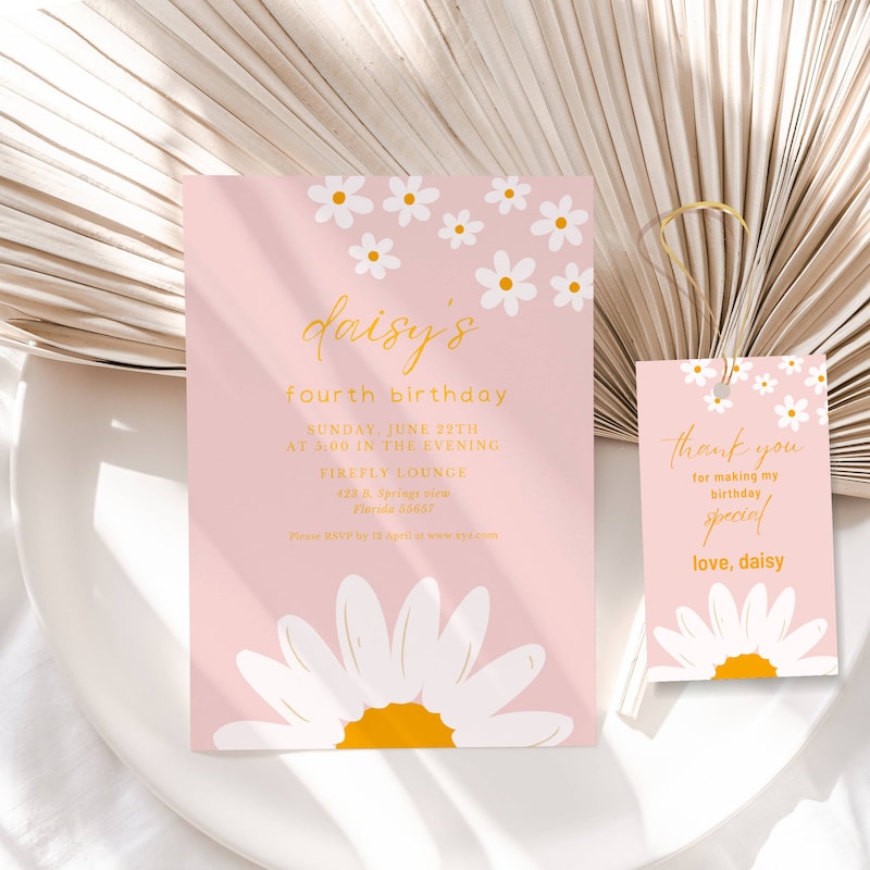 Daisy Birthday Invitation - Etsy