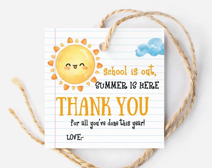 Teacher Gift End of School Year Summer Gift Idea Teacher Appreciation ...