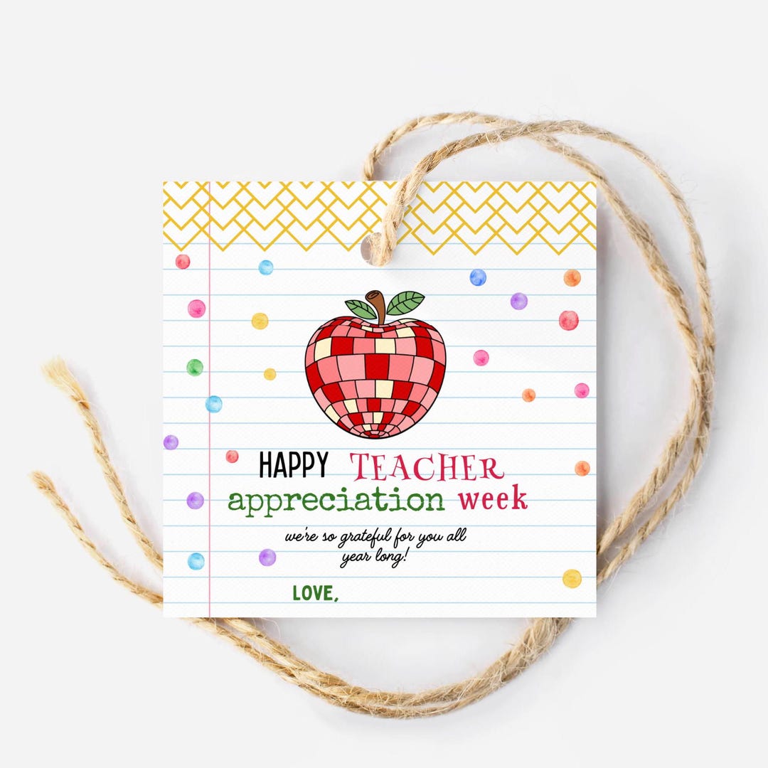 EDITABLE Teacher Appreciation Week Gift Tags Thank You Teacher Gift Tag ...