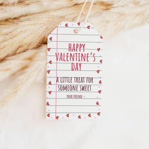 EDITABLE Valentines Day Gift Tags, Classroom Favor Valentine's Day ...