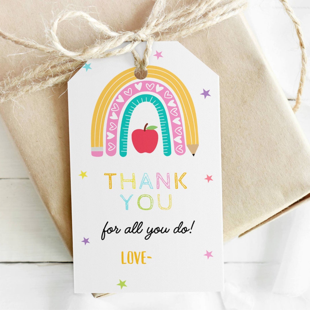 EDITABLE Teacher Appreciation Week Gift Tags Thank You Teacher Gift Tag ...