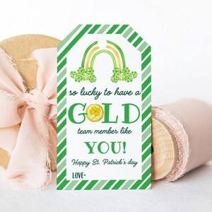 EDITABLE St Patrick's Day Thank You Gift Tag, Printable for Staff ...