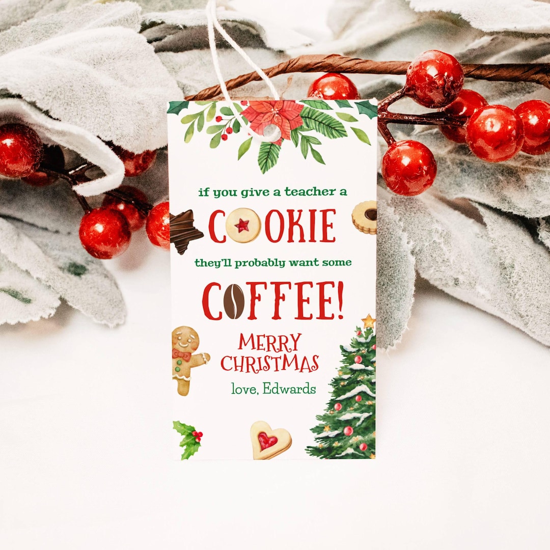 EDITABLE Teachers Appreciation Christmas Gift Tag Teacher Holiday ...