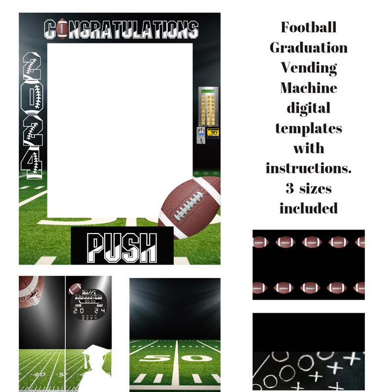 Graduation Vending Machine Template Football Theme - Etsy