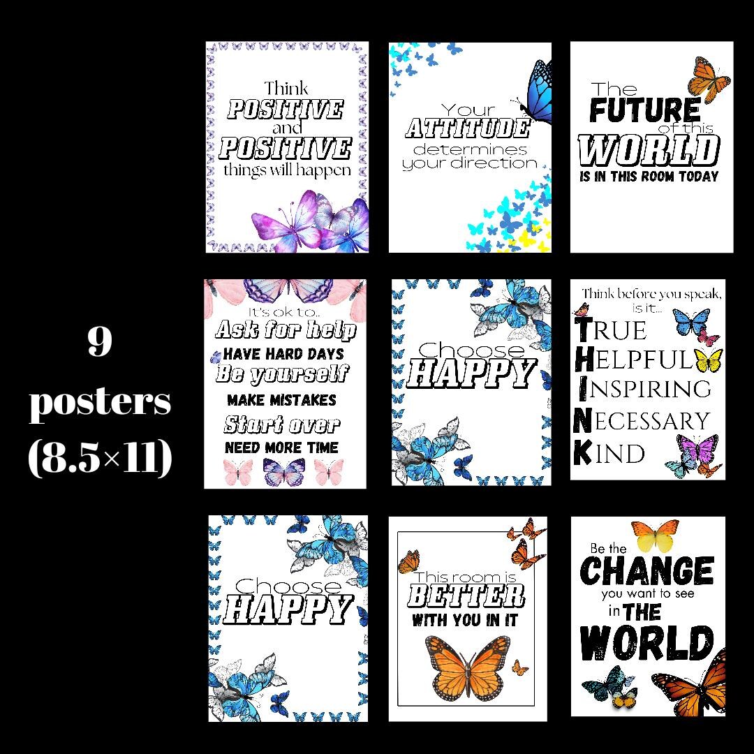 Inspirational Printable Posters Butterflies - Etsy