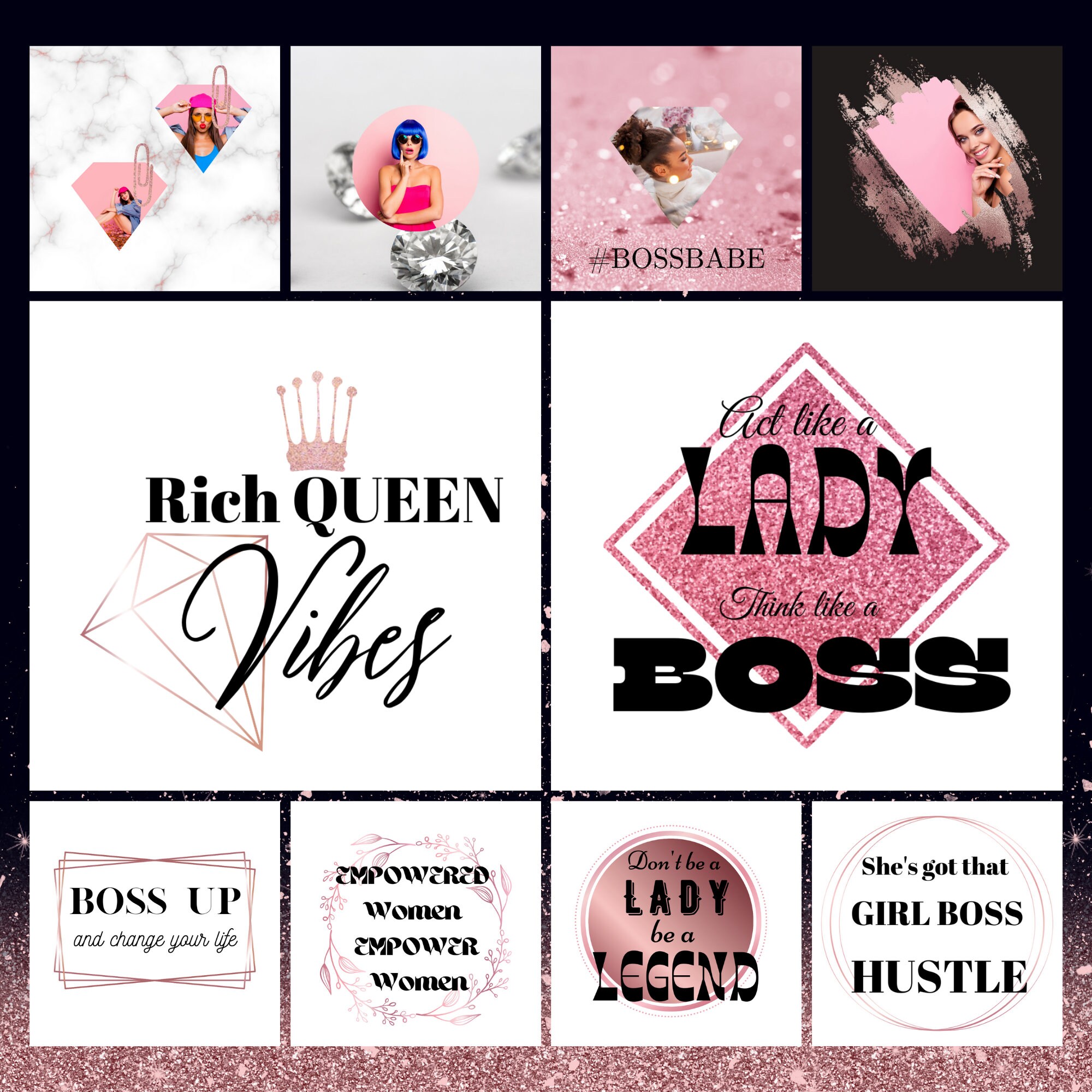 Girl Boss Inspirational Quotes | Boss Babe | Instagram Templates ...