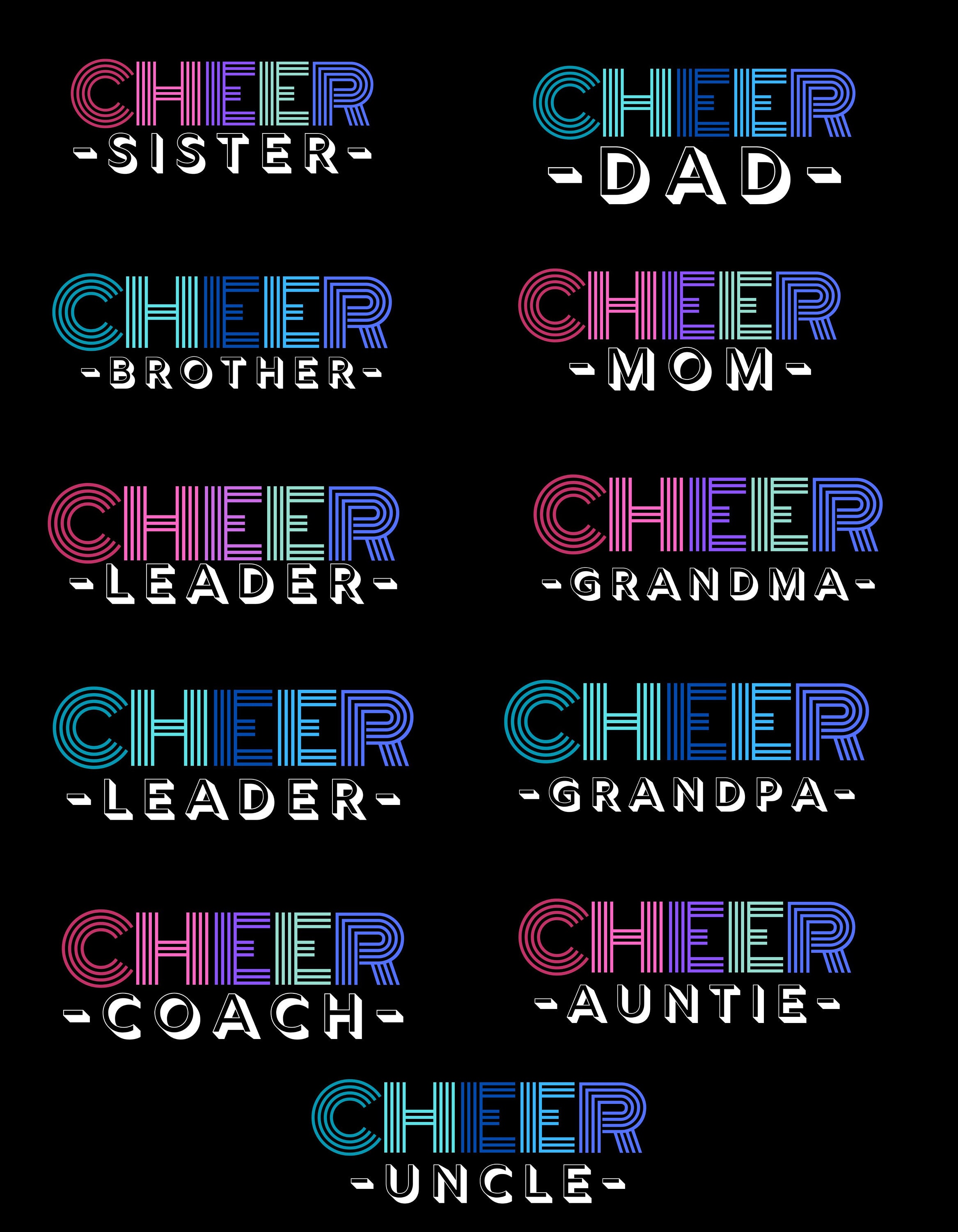 Cheerleading Png Cheer Family Bundle - Etsy