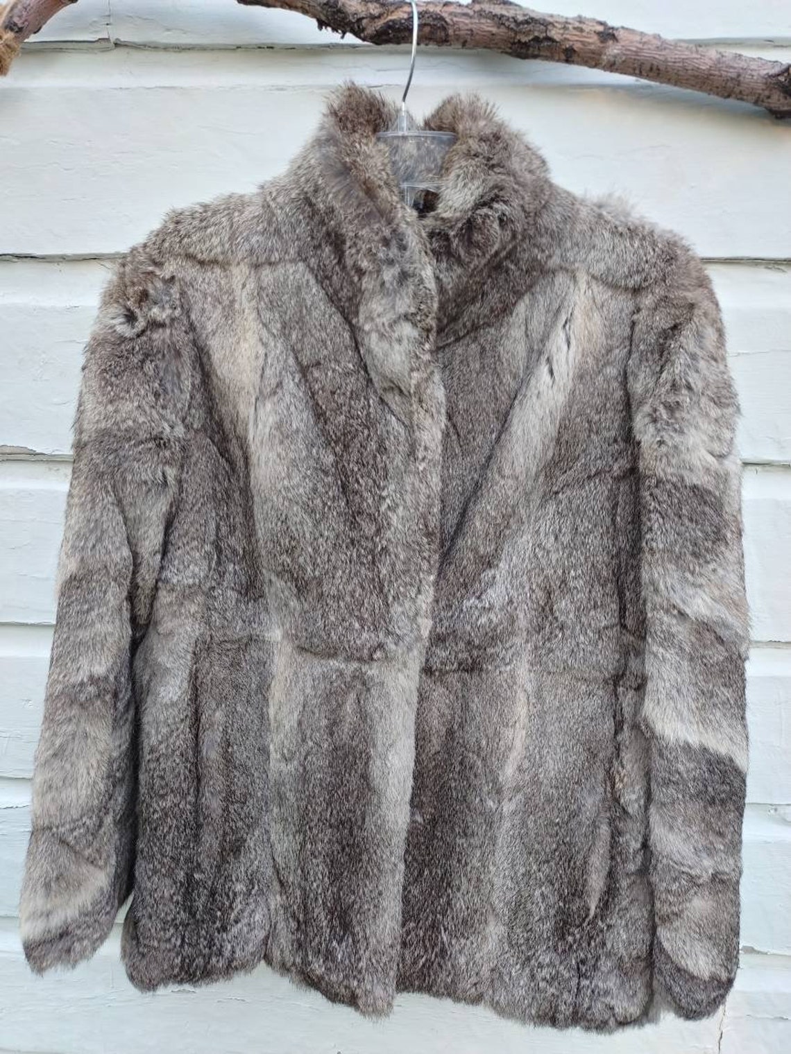 100% Rabbit fur coat with satin lining. | Etsy