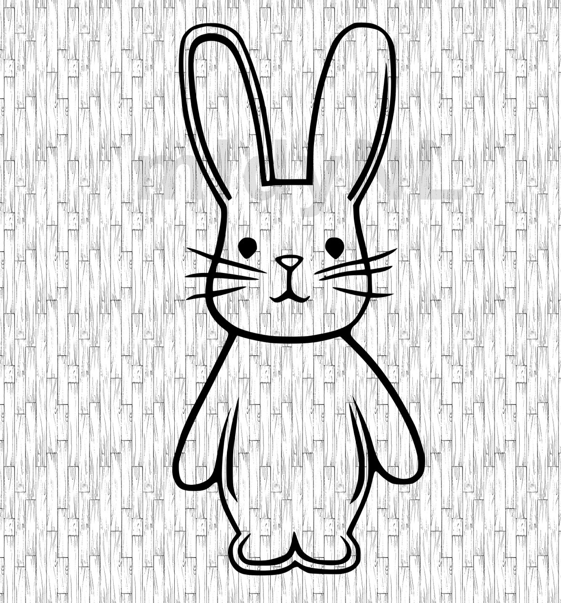 Cute Bunny Line Drawing, Clipart Instant Digital Download SVG PNG. - Etsy