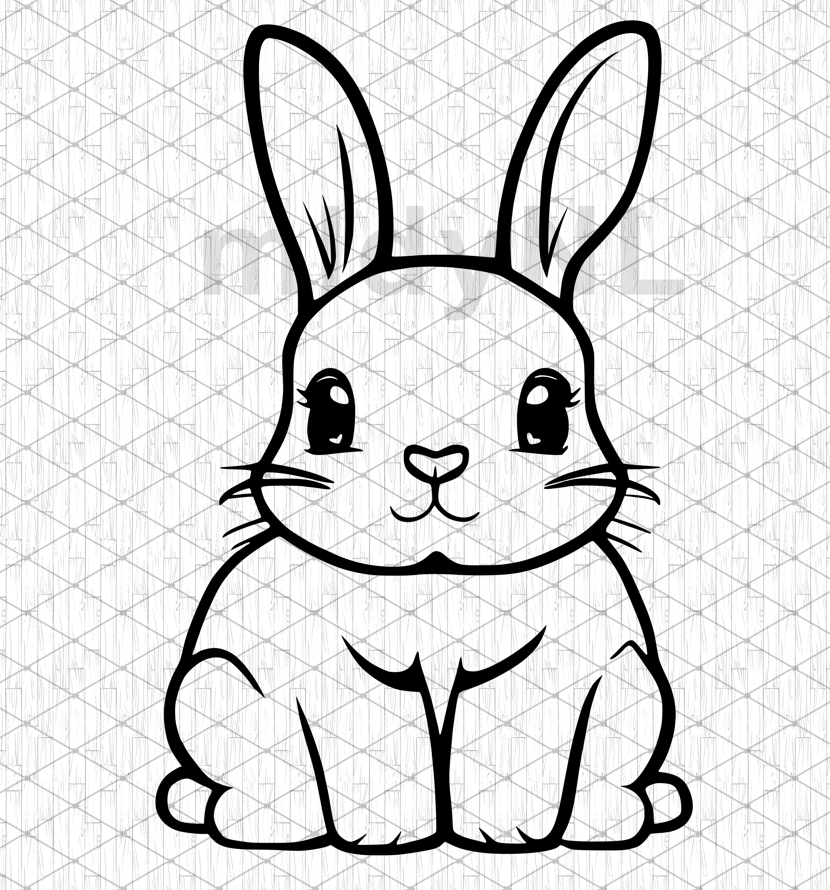 Cute Bunny Line Drawing, Clipart Instant Digital Download SVG PNG. - Etsy