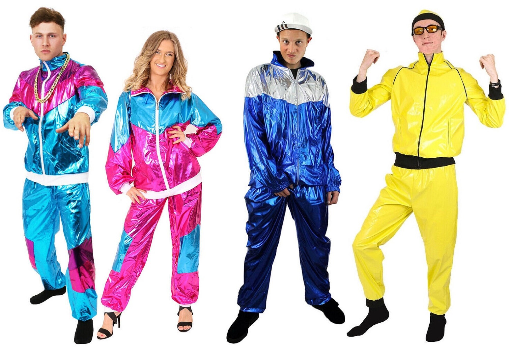 Mens Ladies Pink Blue Shell Suit Rapper Yellow Costume 80s | Etsy