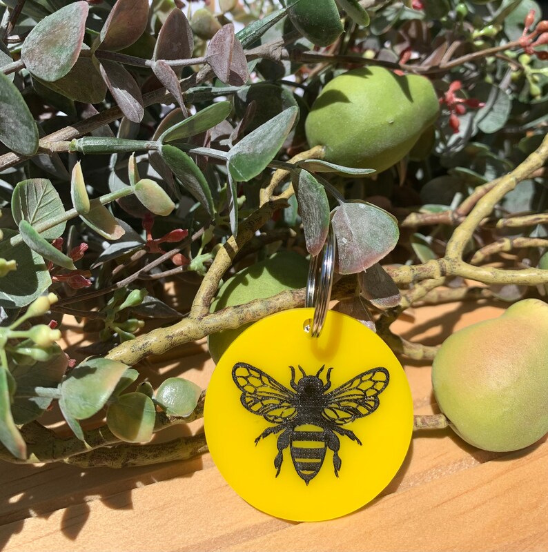 Acrylic Black and Yellow Bee Laser Cut Keyring Bumblebee Gift - Etsy Australia