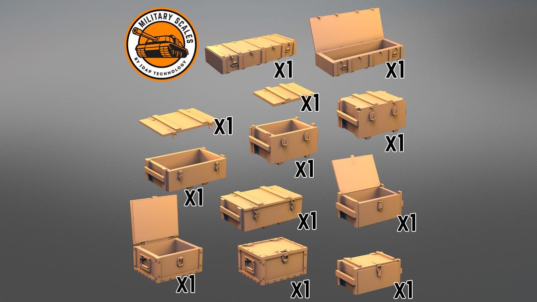 World War II Military Boxes Set Accesories Diorama Ammunition Box ...