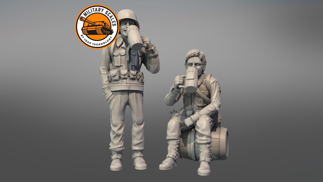 1:35 US Army WWII Drinking Beer Soldiers #1 - Resin Casting Army ...
