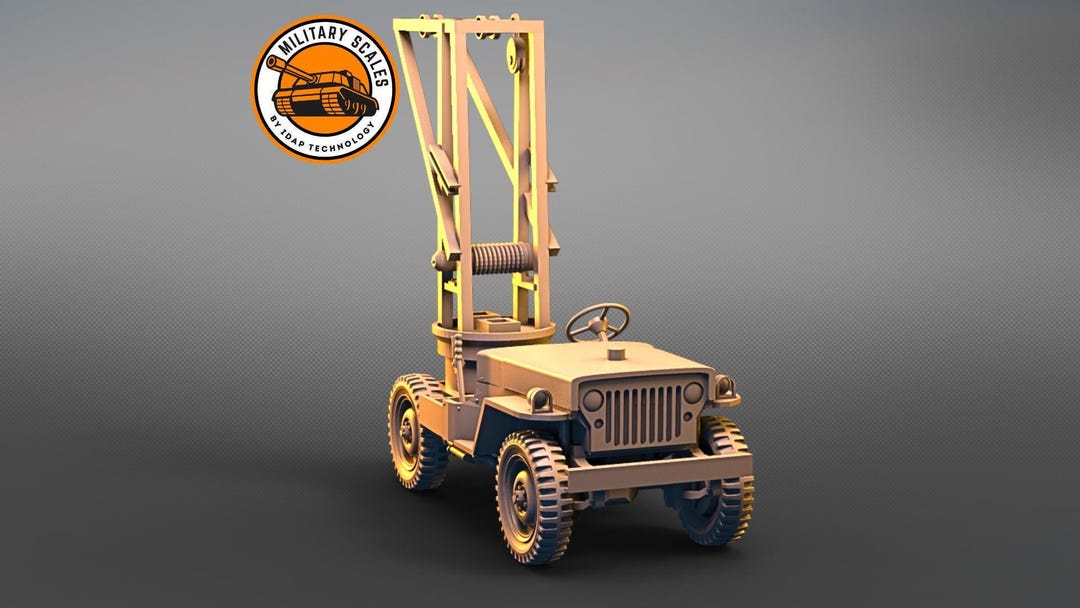Jeep Willys Crane 1 - WW2 Military Vehicle With Crane 3D Printed Scale ...