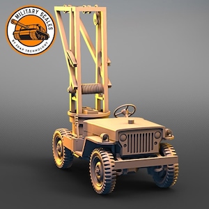 Jeep Willys Crane 1 - WW2 Military Vehicle With Crane 3D Printed Scale ...