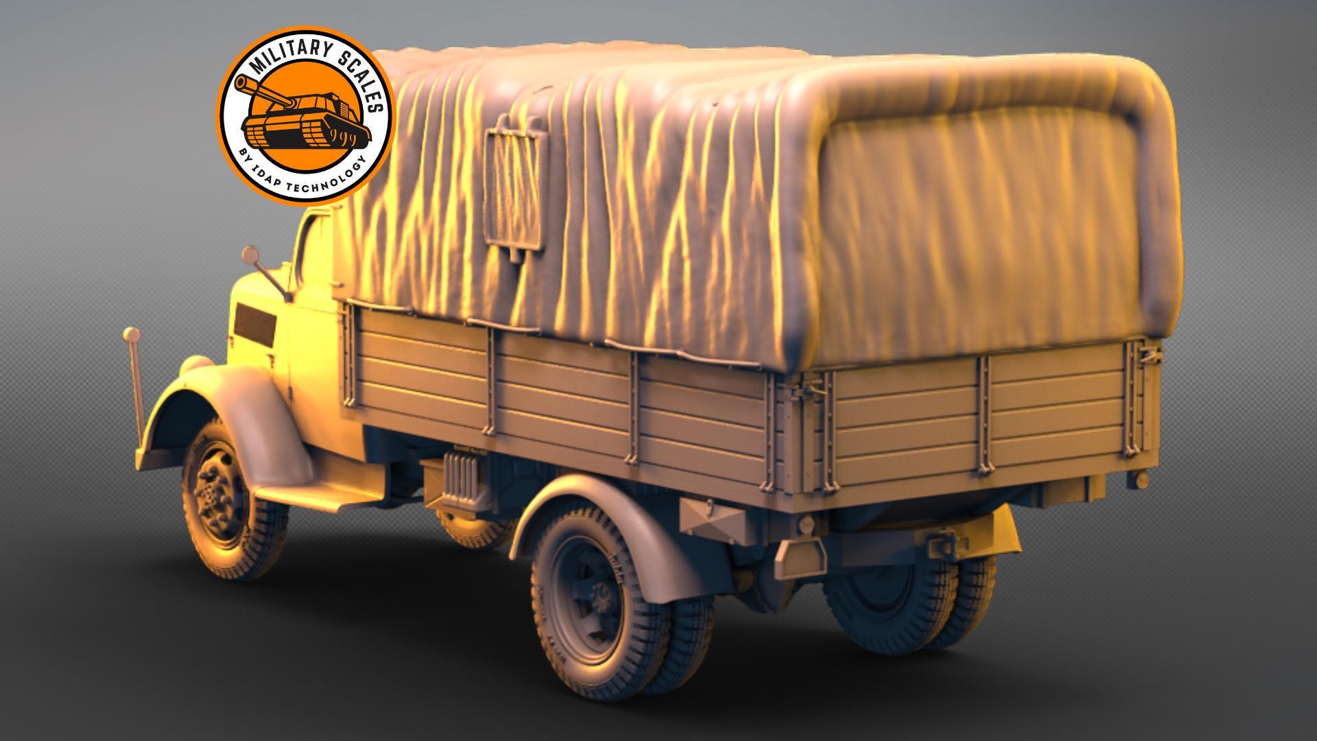 Opel Blitz 4x4 With Tarpaulin V2 - German Military Scales Ww2 Vehicle ...