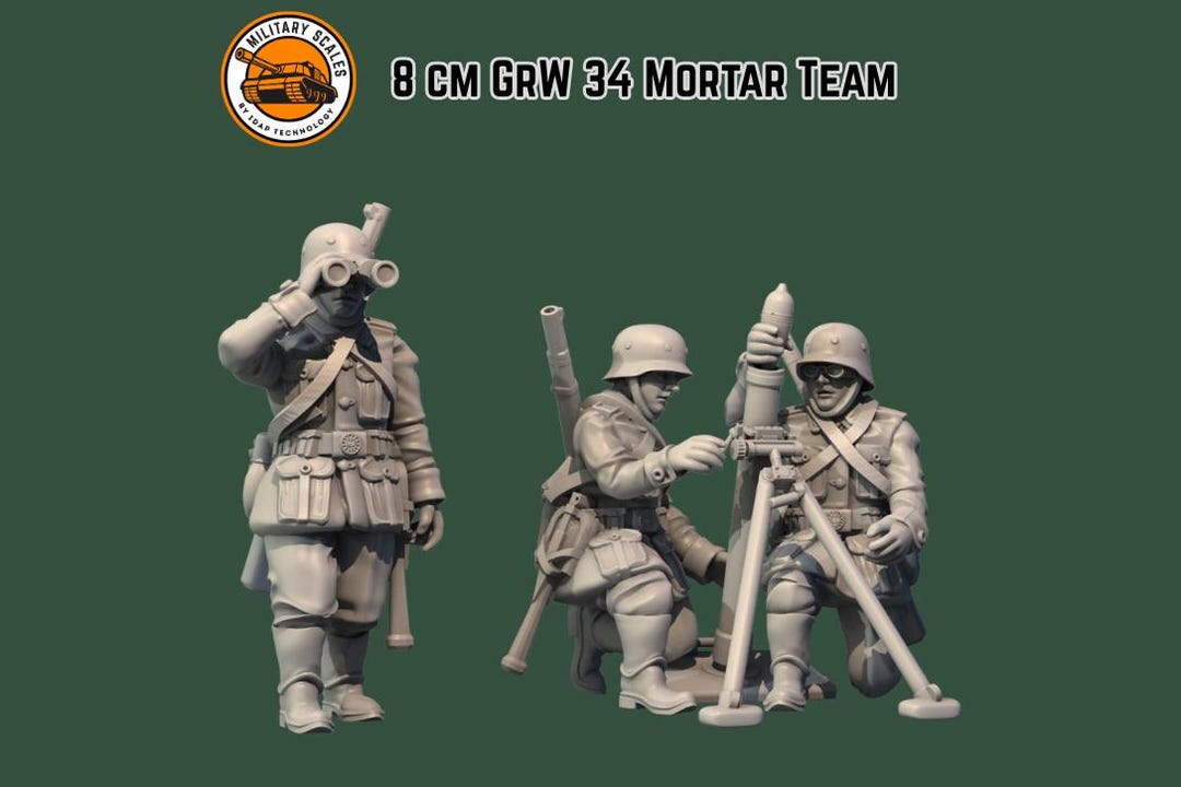 8 Cm Grw 34 Mortar Team - German Ww2 Infantry Support Weapon Crew Resin ...