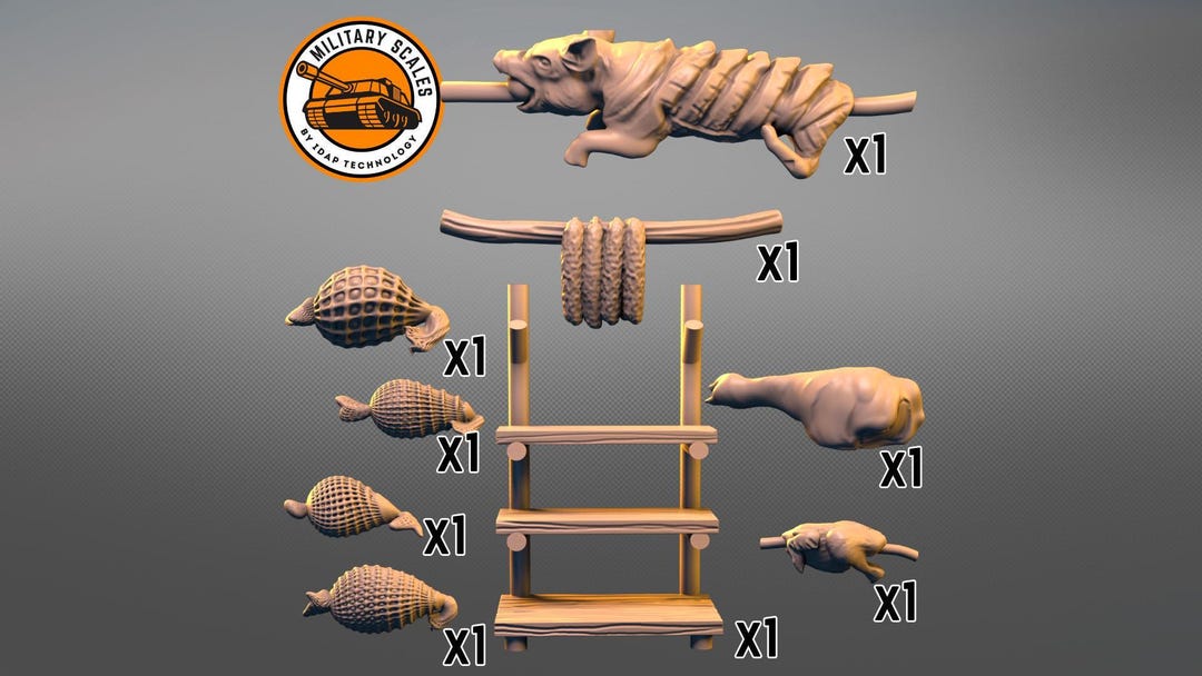 Meat Set - Military Scales Diorama Accessories Ham Piglet Grating ...