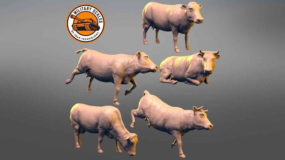 Cows Set - War Military Scales Animals Figurines Diorama Modeling Hobby ...