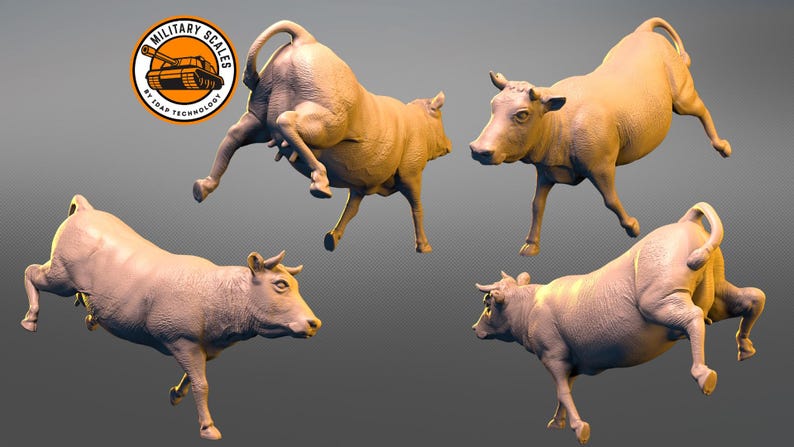 Cows Set - War Military Scales Animals Figurines Diorama Modeling Hobby ...