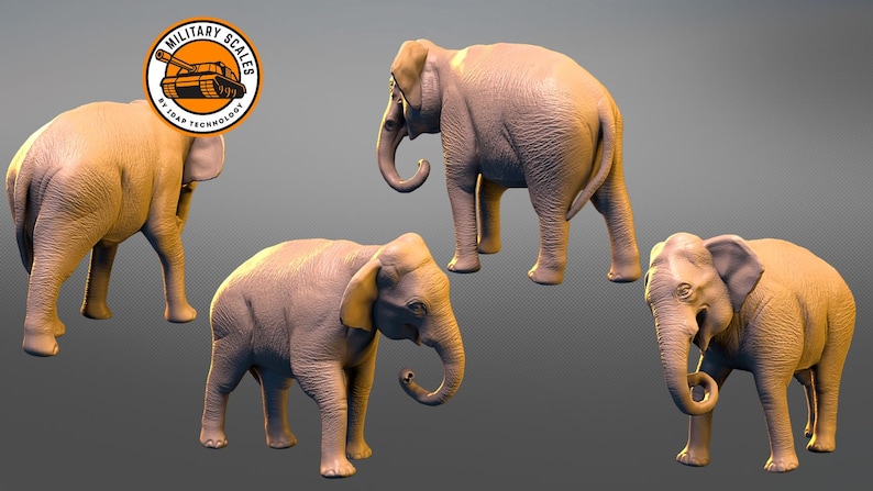 Indian Elephants Set - War Military Scales Animals Figurines Diorama ...