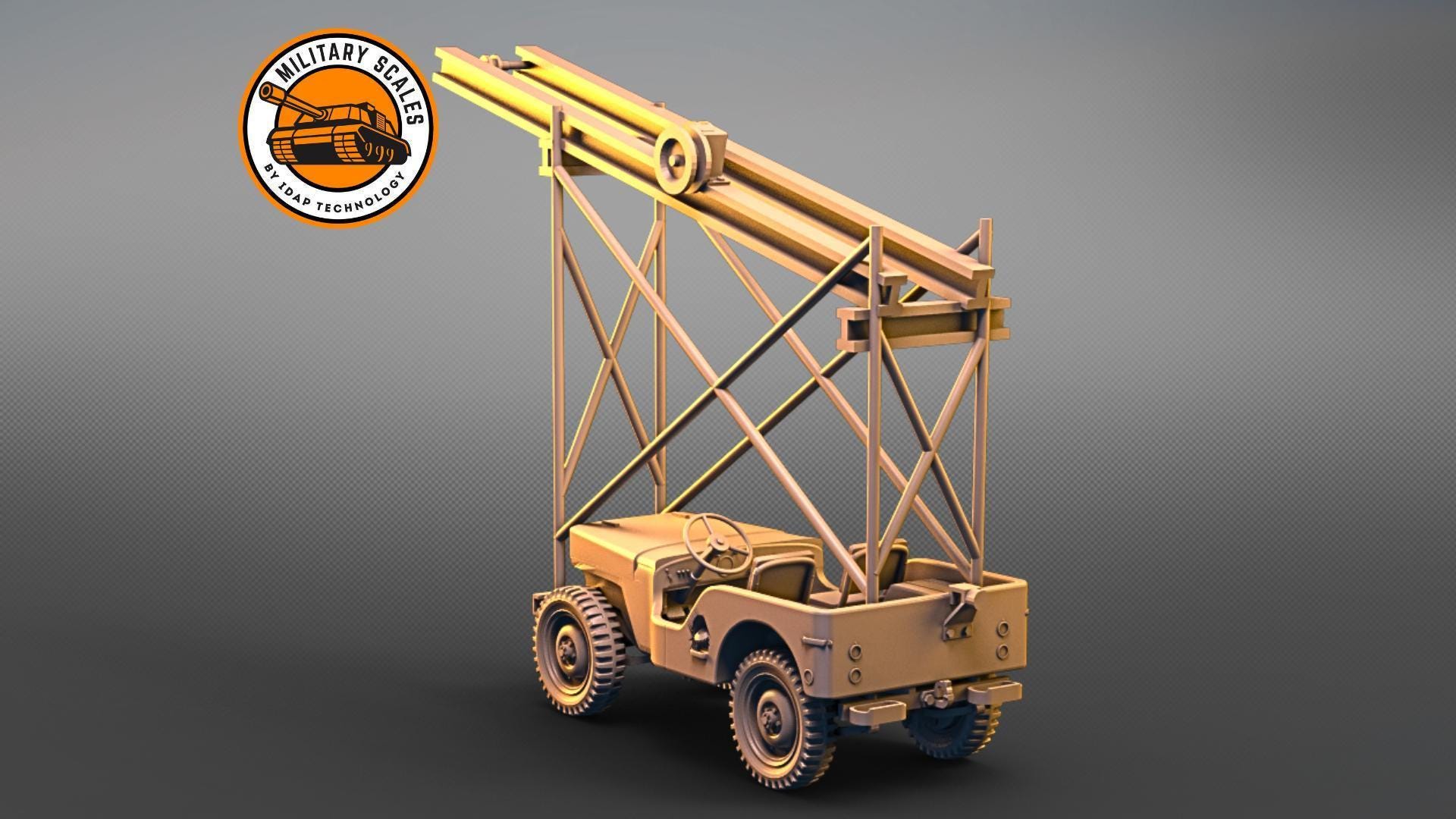 Jeep Willys Crane 2 - WW2 Armored Crane Jeep 3D Printed Scale Model ...