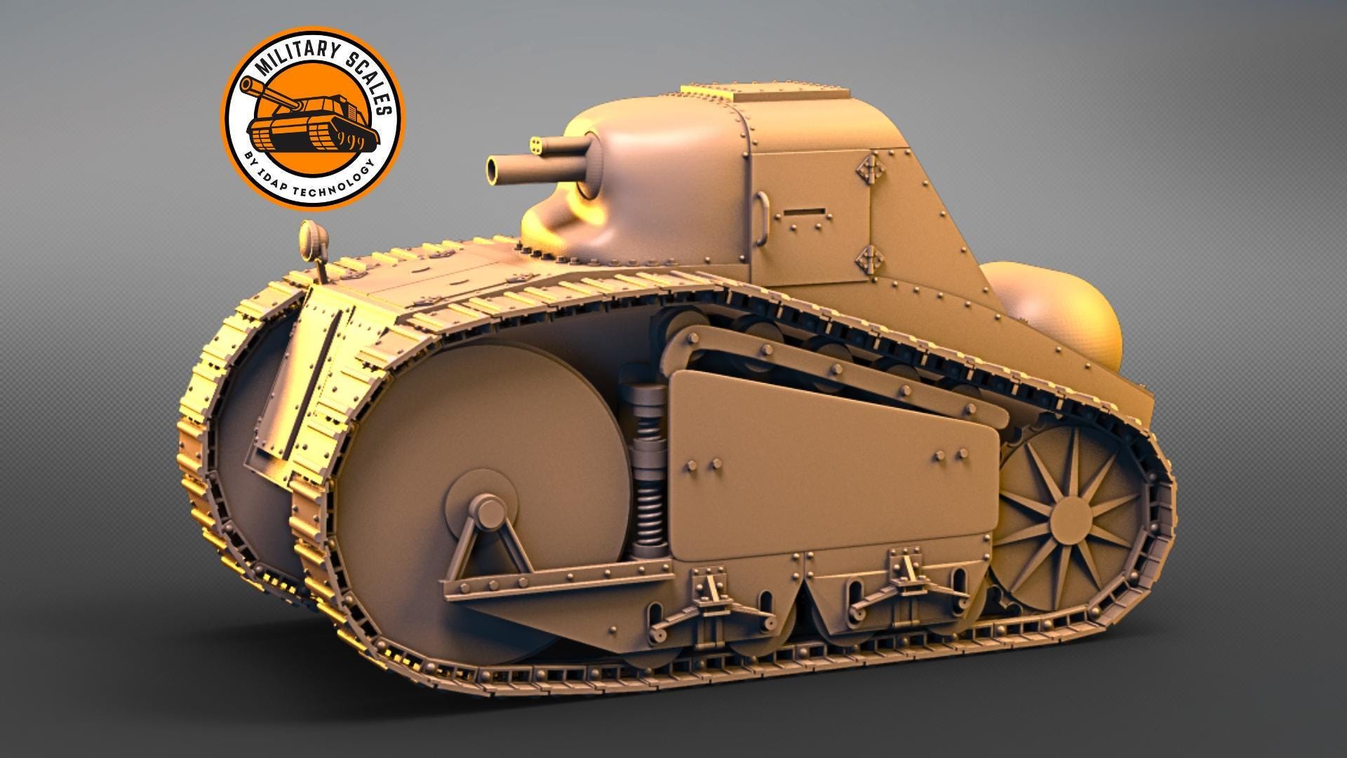 Peugeot Char 1918 37mm Tank - French Military Scales Ww1 Tracked ...