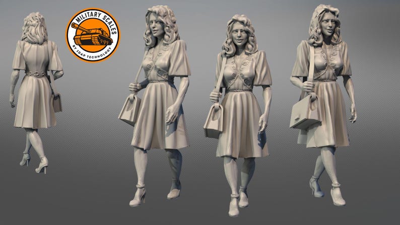 1:35 Civilian Girls #3 - Resin Casting Everyday Women Figures Town Life ...
