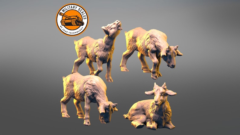 Goats Set - Farm Animals: Historical Diorama Accessories 3D Printed ...