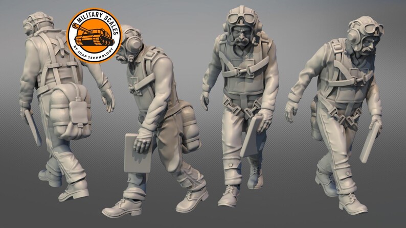 1:35 US Navy Pilots WW2 Set #1 - Resin Casting Naval Personnel Sea ...