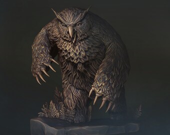 Owlbear Miniature set of 2 Dungeons and Dragons Dnd - Etsy