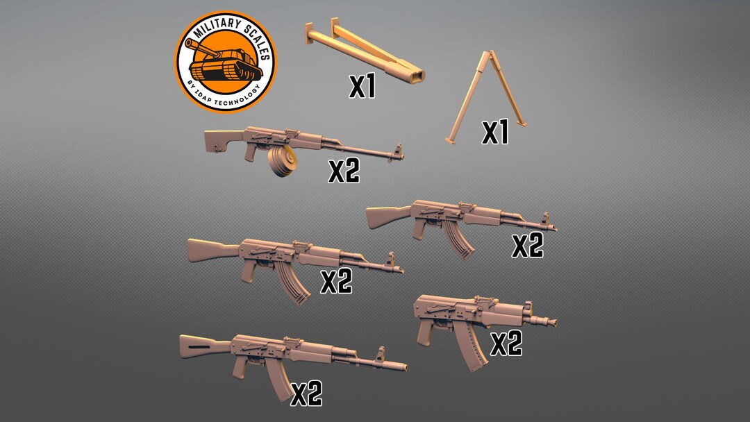Kalashnikov Set Russian Military Scales Ww2 Armament Semi-automatic ...