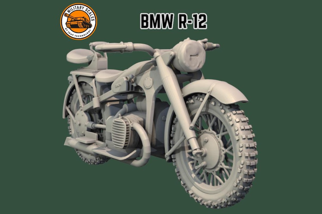 BMW R-12 - German Ww2 Motorcycle Resin 3D Printed Miniature Model Kit ...