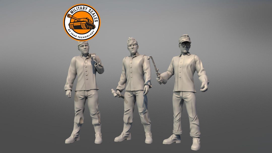 German Mechanics Set Military Scales Figurine Worker Work Ww2 Mechanic ...