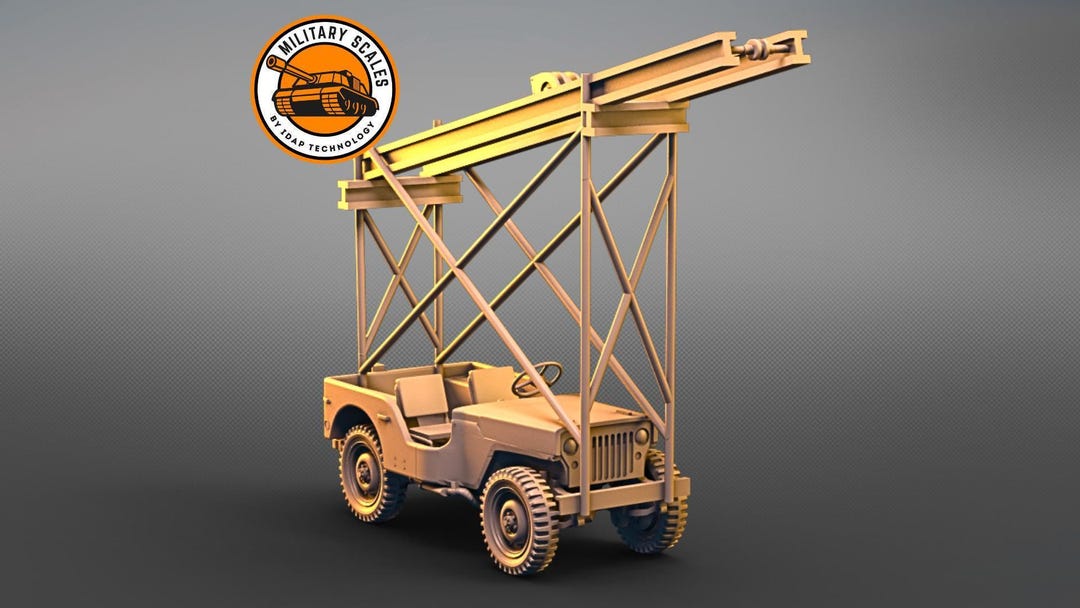 Jeep Willys Crane 2 - WW2 Armored Crane Jeep 3D Printed Scale Model ...
